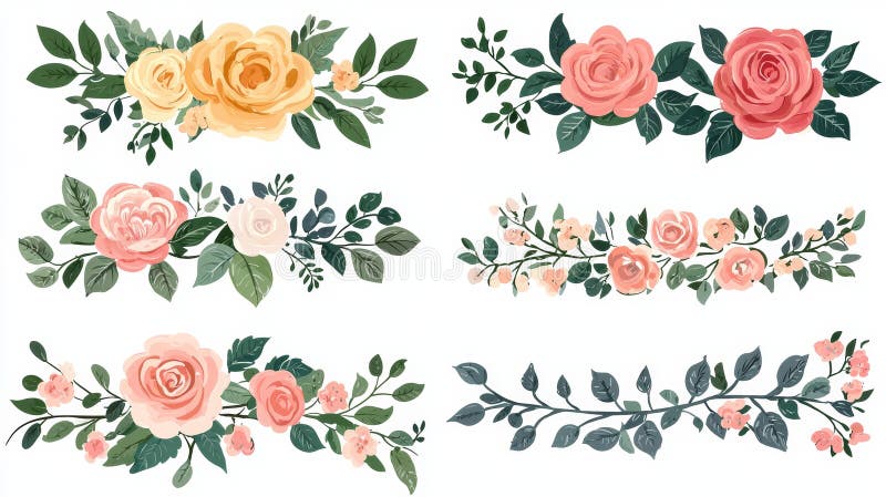 Divider Line Border Underline Vintage Design Set Stock Photos - Free ...