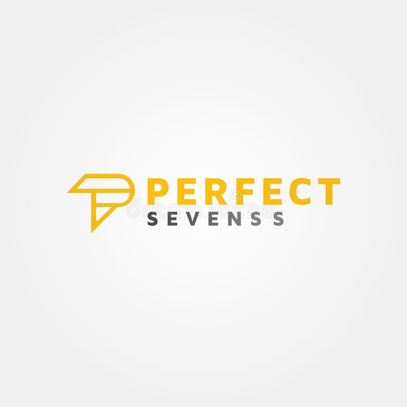 Perfect Sevens P7 Logo Design Template Idea Stock Illustration ...