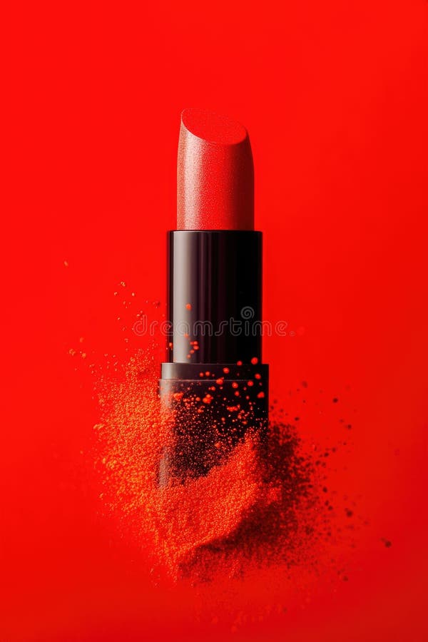 Perfect Shade of Red Lipstick on Red Canvas. Stock Illustration ...