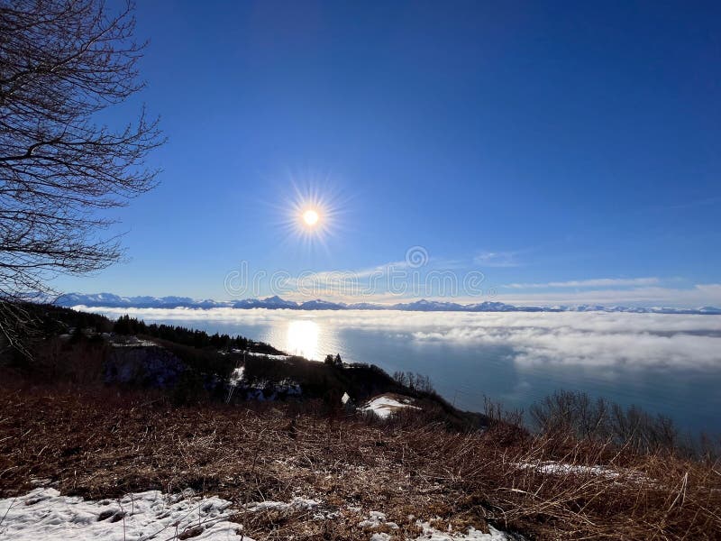 The Sun Shines Bright in Alaska Stock Image - Image of dusk, perfect ...