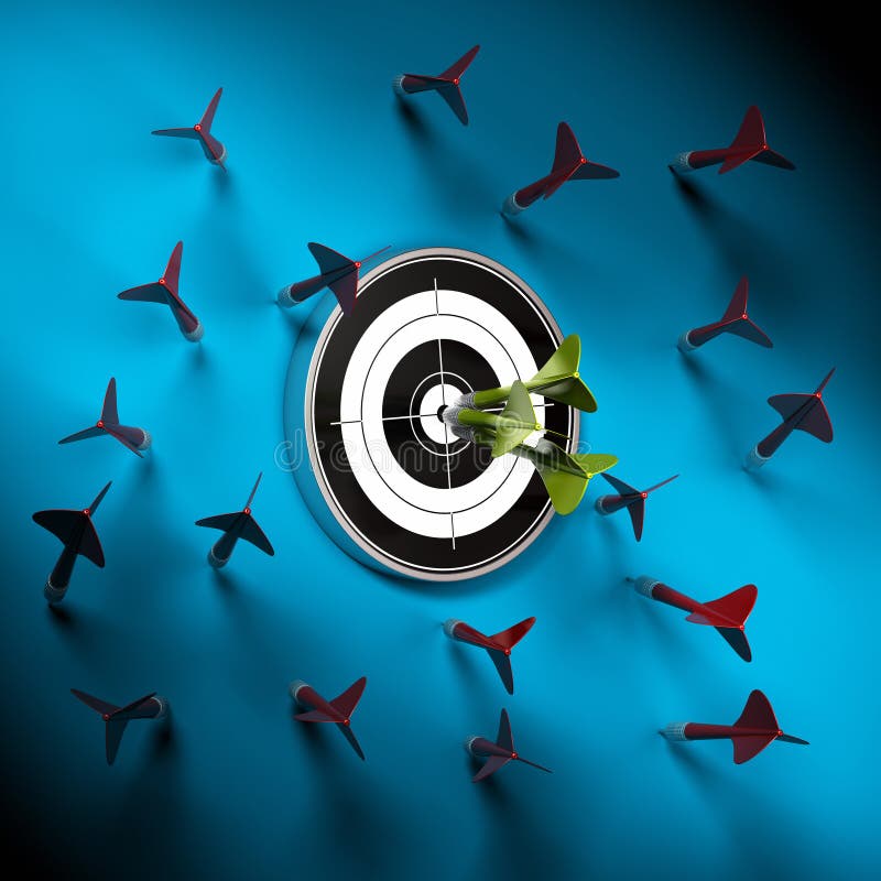 Perfect Shot Dart and Target Center Stock Illustration - Illustration ...