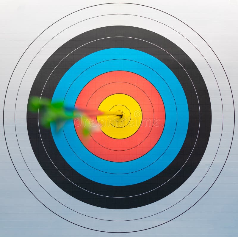 Three Arrows on Archery Target Stock Image - Image of successful ...