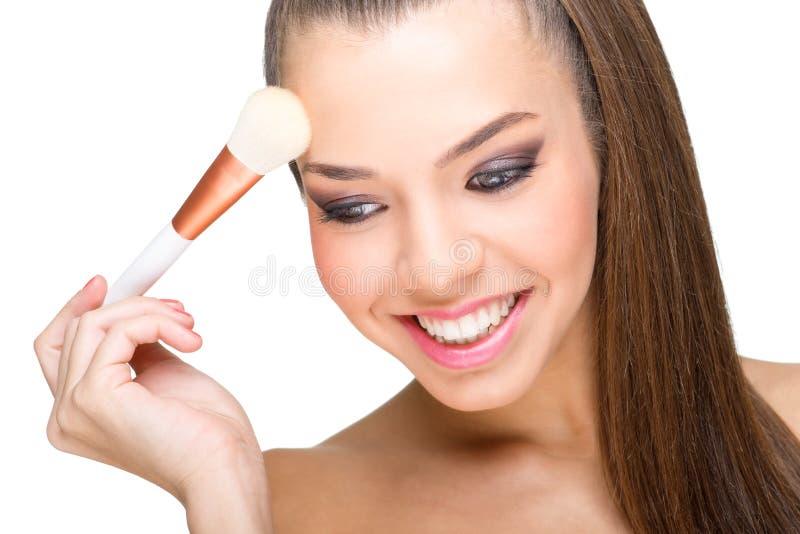Perfect Skin, Make-up Model Stock Image - Image of beauty, brushes ...