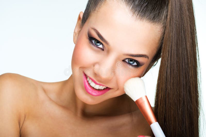 Perfect Skin, Make-up Model Stock Image - Image of girl, holding: 50036071