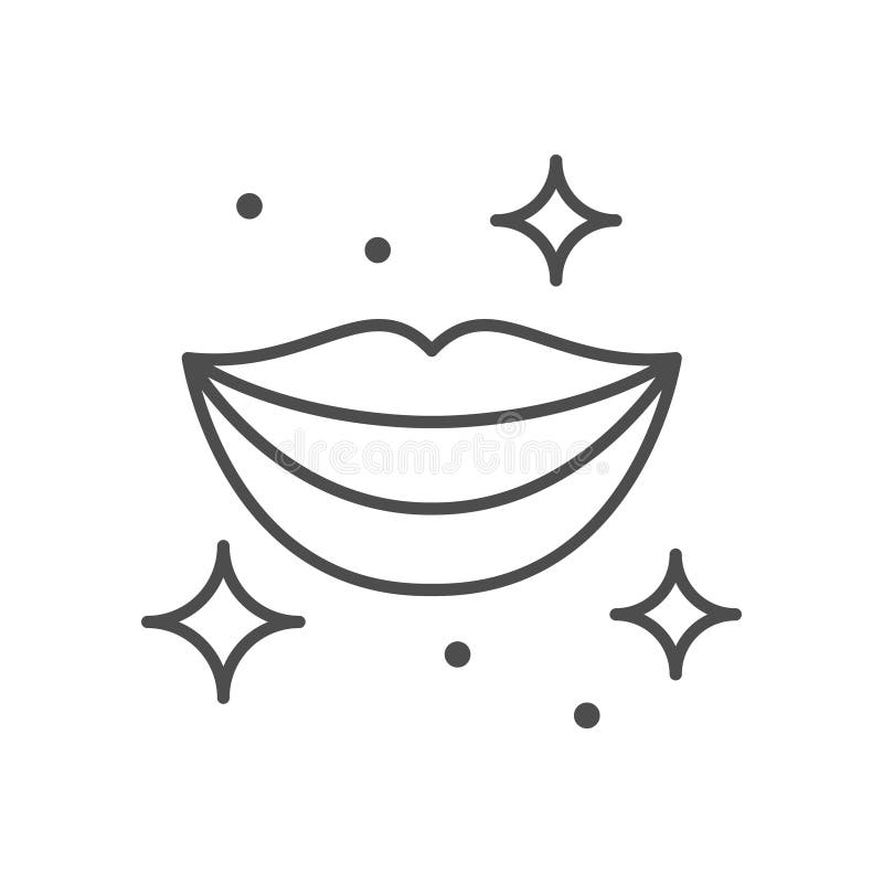 Perfect Smile Line Outline Icon Stock Illustration - Illustration of ...