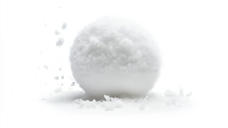 A Perfect Snowball Sits on a Pristine White Surface, Ready for a ...