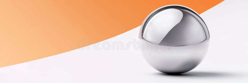 A Shiny Silver Sphere on Gradient Background Perfect Sphere Metallic ...