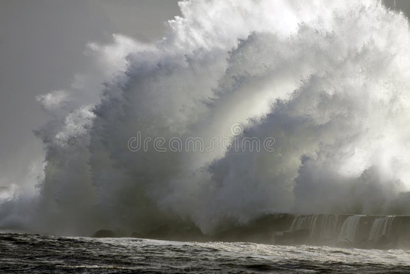 Perfect storm, the wave stock image. Image of disaster - 16734503