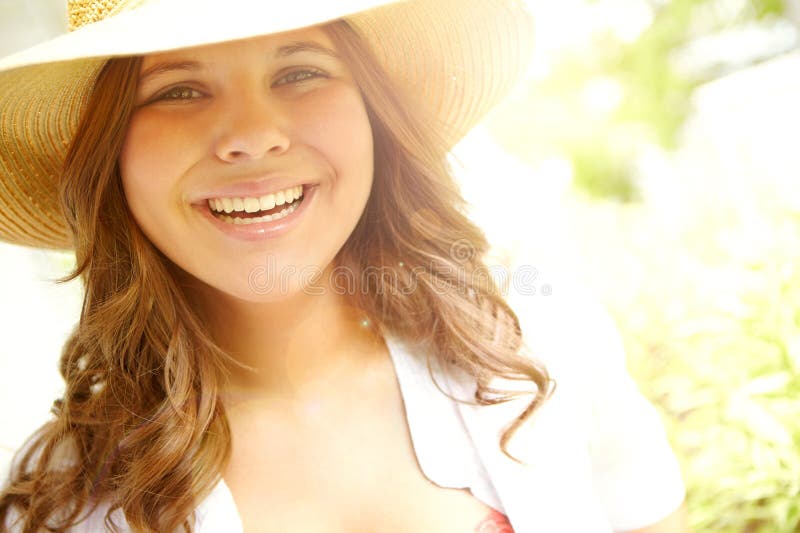 The Perfect Summer Girl Portrait Of A Pretty Young Girl Giving You A