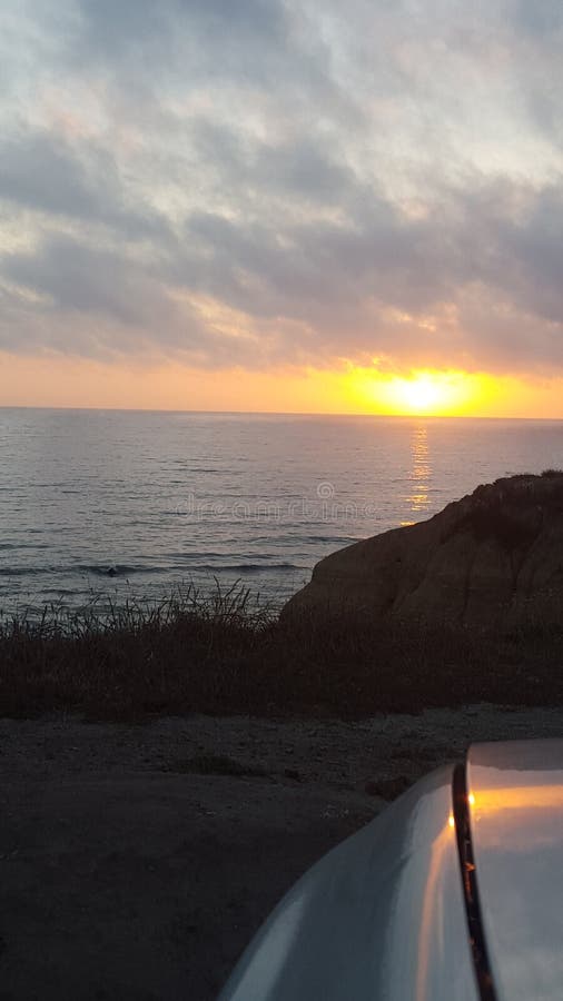 Perfect Sunset from the Car Stock Photo - Image of perfect, sunset ...