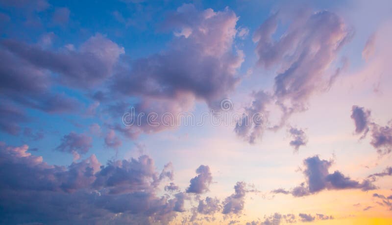 Perfect Sky Clouds Background Stock Photo - Image of white, orange ...
