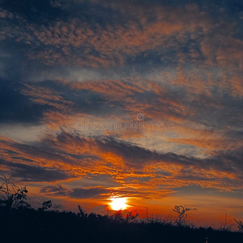 Perfect for Sunset Wallpaper Dusk in Indonesia Stock Image - Image of ...