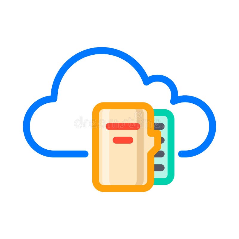 Cloud Notebook. Cloud Computing Icon. Simple Outline Filled Icon Style ...