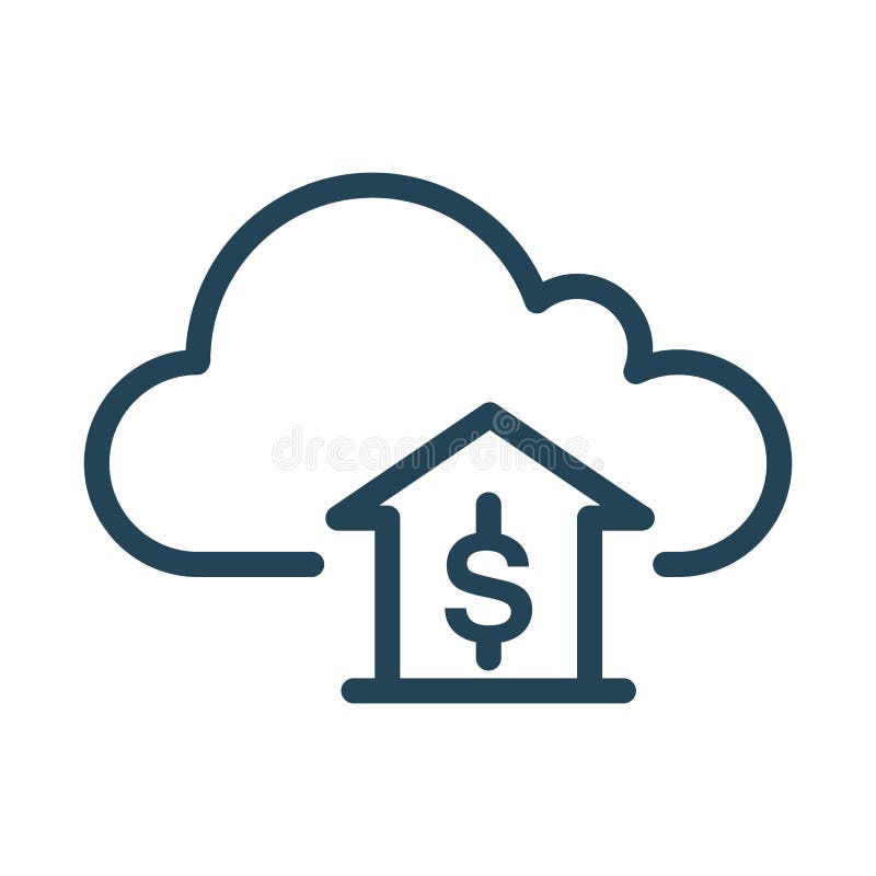 Online Banking. Fin-tech. Cloud Computing Icon. Stock Illustration ...