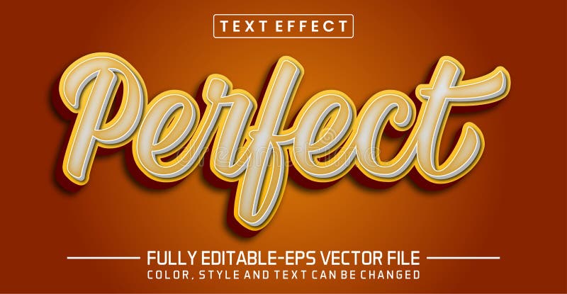 Perfect Text Effect - Editable 3D Text Style Stock Vector ...