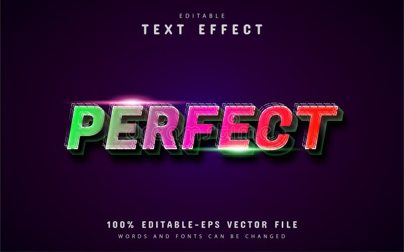 Perfect Text, Gradient Style Text Effect Stock Vector - Illustration of ...