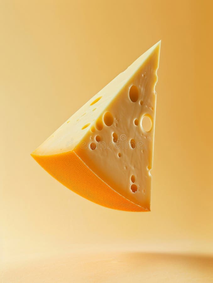 Triangular Piece of Maasdam Cheese Stock Illustration - Illustration of ...