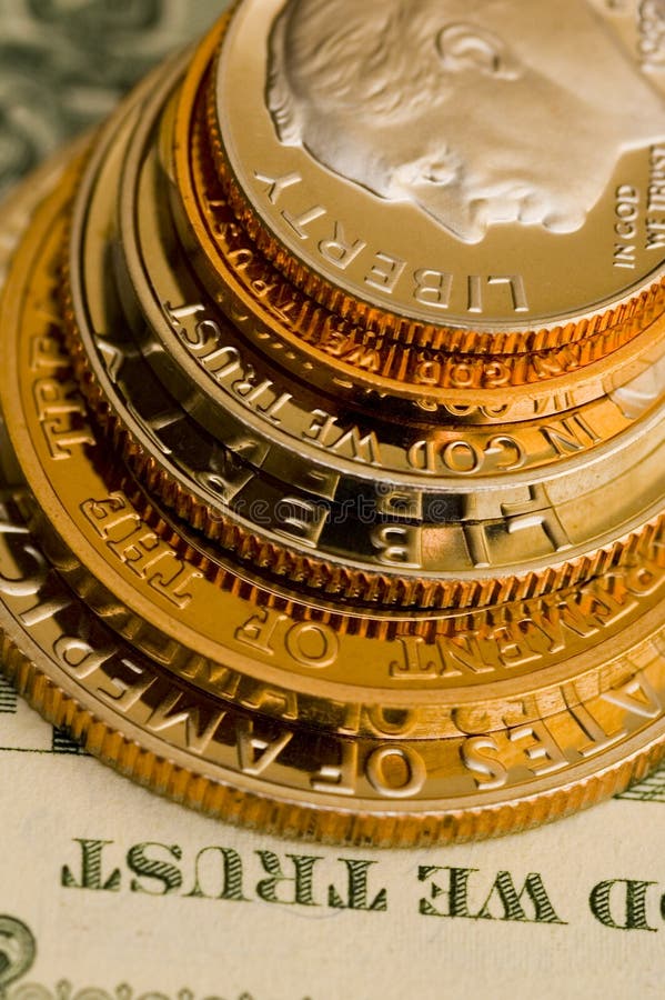 Perfect Uncirculated American Currency Stock Photo - Image of shiny ...