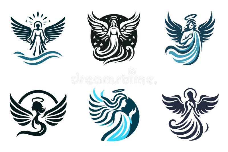"Angel Logo Emblem Talisman Vector Illustration on White Background ...