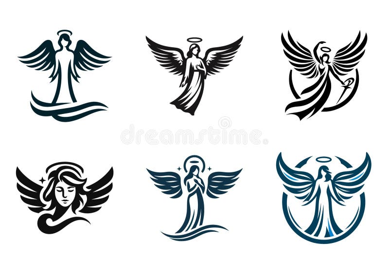 "Angel Logo Emblem Talisman Vector Illustration on White Background ...