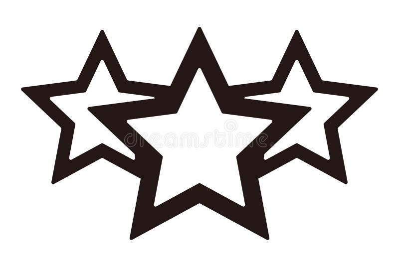 Simple Three Stars Icon. Vector. Stock Vector - Illustration of scoring ...