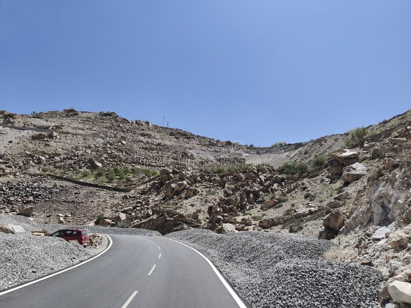 Perfect View of Road Bend in the Spiti Valley Stock Image - Image of ...