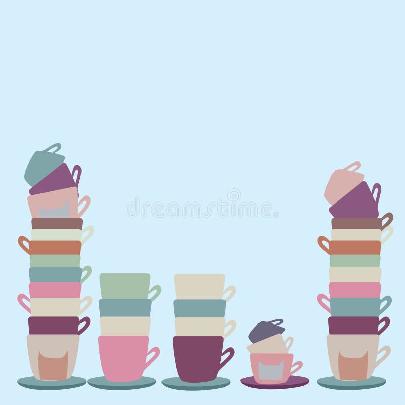 Amazing Vintage Cup Illustration.Vector Illustration with Cup Stock ...