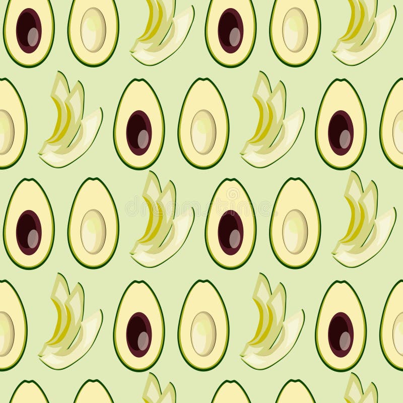 Beautiful Vector Avocado Pattern Stock Vector - Illustration of good ...