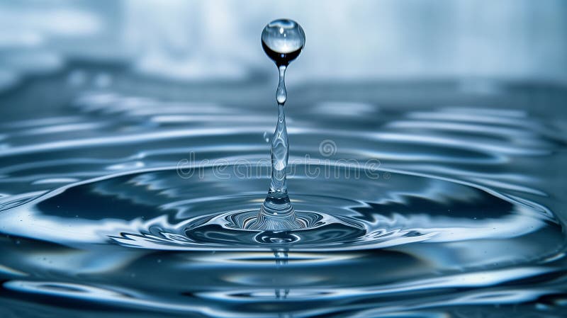 Perfect Water Droplet Creating Ripples in Water Stock Illustration ...