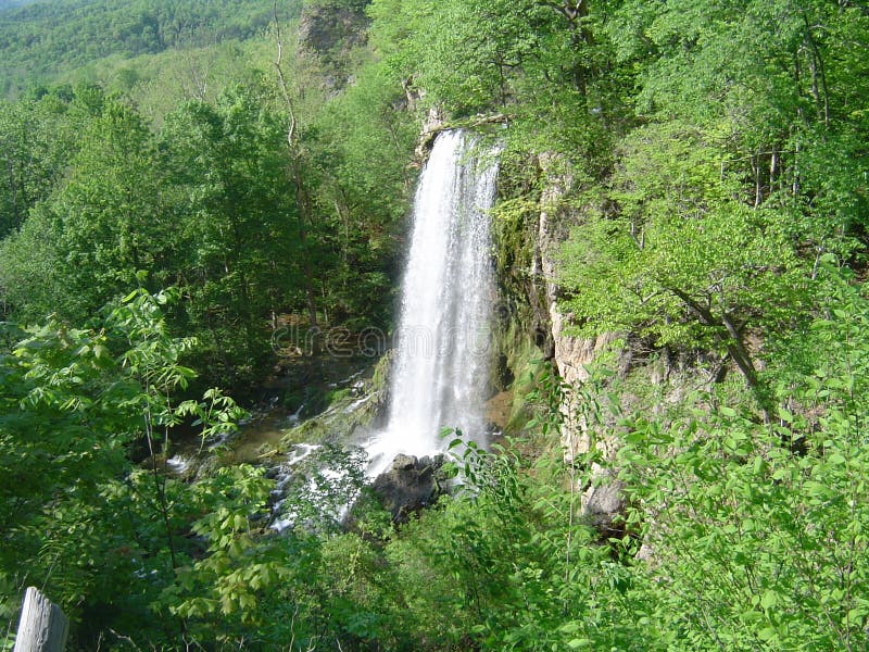 Perfect Waterfall in Hot Springs Virginia Stock Image - Image of tree ...