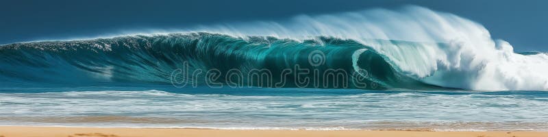 Perfect Wave. Beautiful Blue Ocean Wave on a Beach Stock Illustration ...