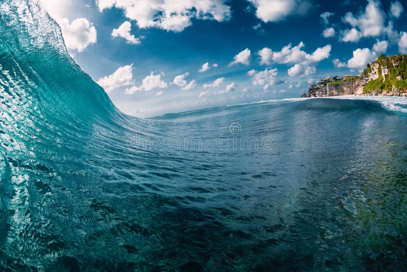 Perfect Wave in Ocean. Breaking Barrel Wave Stock Image - Image of ...