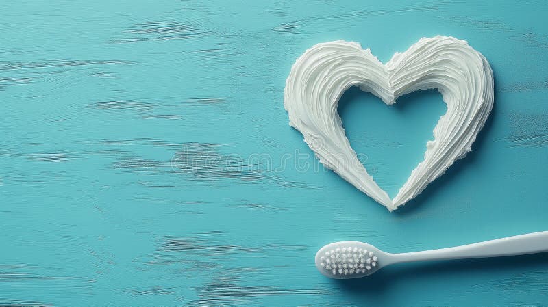 Perfect White Teeth Concept with Heart Shape Made from Toothpaste on a ...
