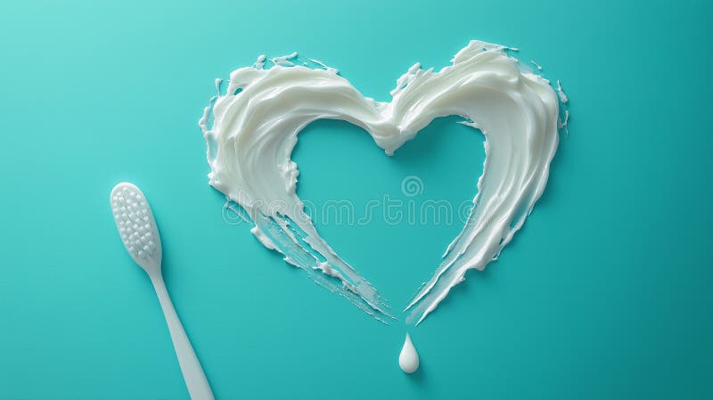 Perfect White Teeth Forming a Heart Shape with Toothpaste and a ...