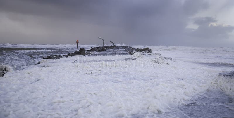 The Winter Storm at Torsminde in Denmark Stock Photo - Image of coast ...
