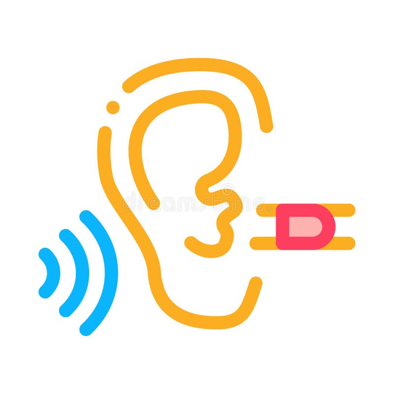 Slechte Illustratie Van Het Overzicht Van Het Pictogram Van Het Horen ... Slechte Illustratie Van Het Overzicht Van Het Pictogram Van Het Horen ...