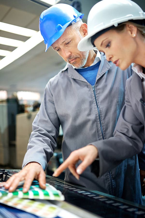 Perfecting Throughout the Printing Process. a People Working Inside a ...