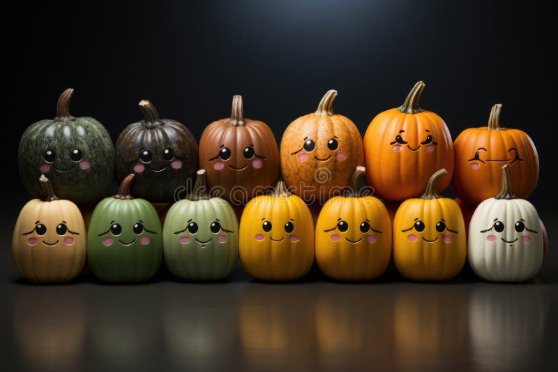 Perfection of Pumpkin a Captivating Collection of Cute Faces in ...