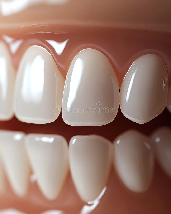 Perfectly Aligned and Glowing Smiling Teeth Create a Striking Visual with Ample Copy Space for ...