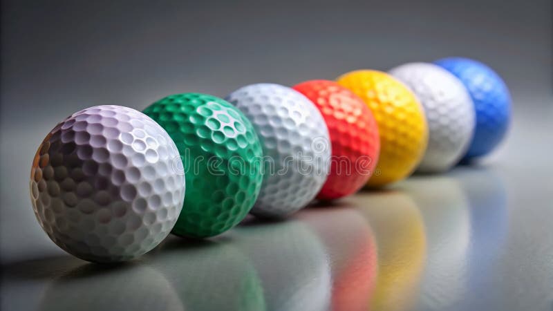 Perfectly Aligned Golf Balls a Study in Precision and Sport Stock ...