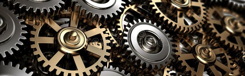 Perfectly Aligned Metal Gears for Professional Presentations . Stock ...