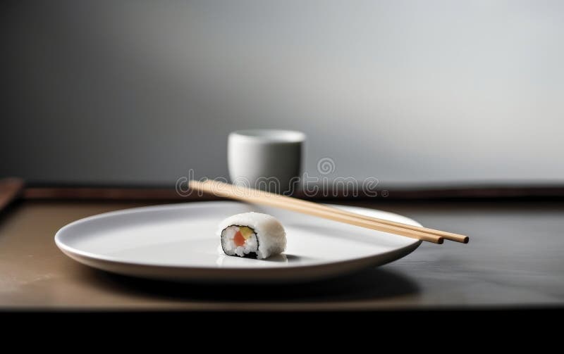 Perfectly Arranged Single Dish on a Pristine White Plate. Generative AI ...