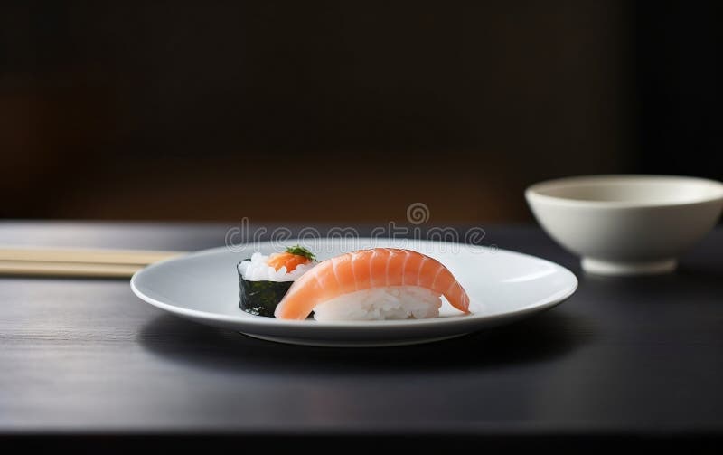 Perfectly Arranged Single Dish on a Pristine White Plate. Generative AI ...