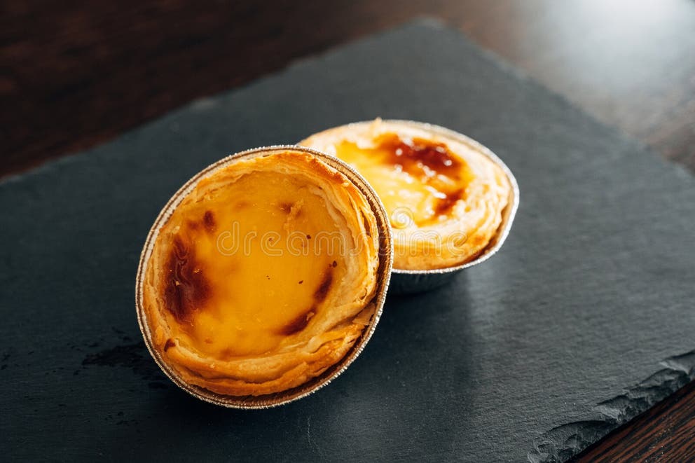 Perfectly Baked Pasteis De Nata with a Caramelized Top Stock Photo ...