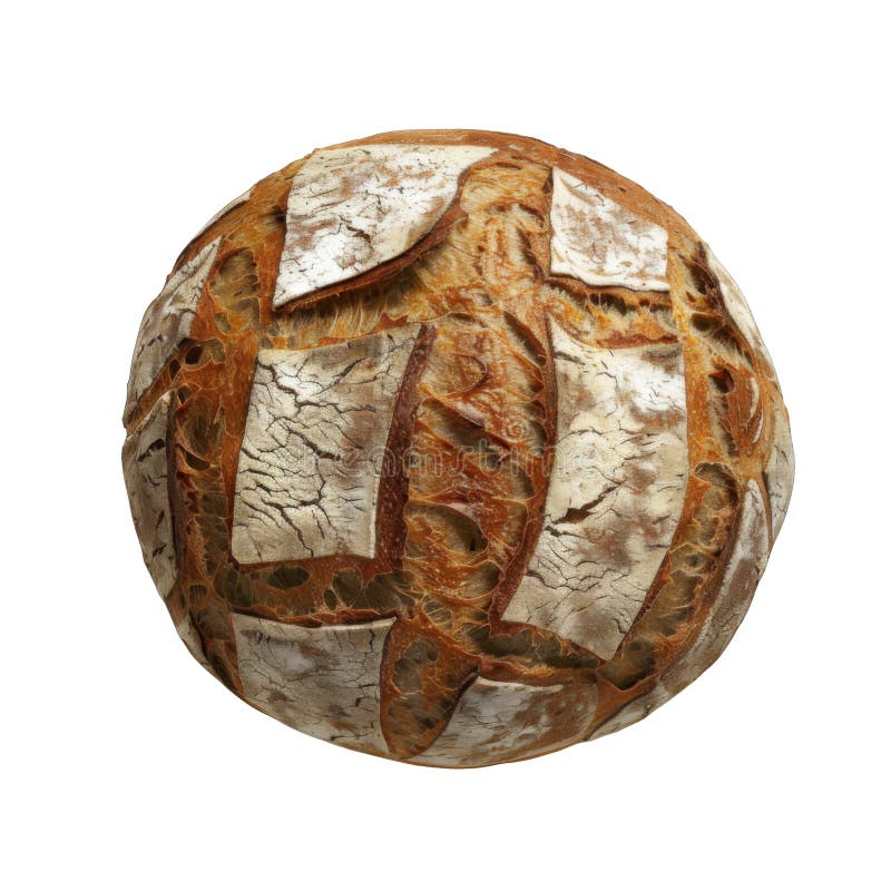 A Perfectly Baked Round Loaf of Bread with a Cracked Crust Stock Image ...