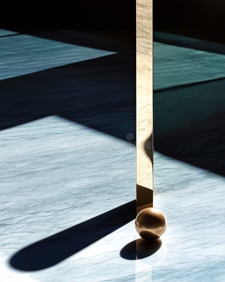 Perfectly Balanced Gold Coin Casting a Gentle Shadow on a Marble ...