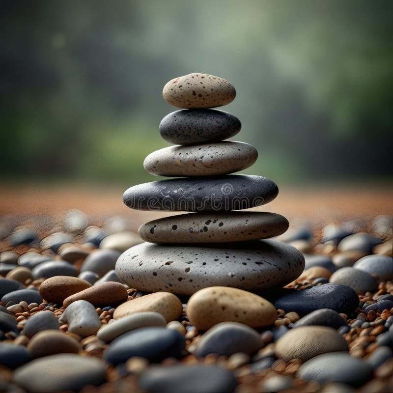 A Perfectly Balanced Stack of Smooth Stones, Harmonious and Peaceful ...