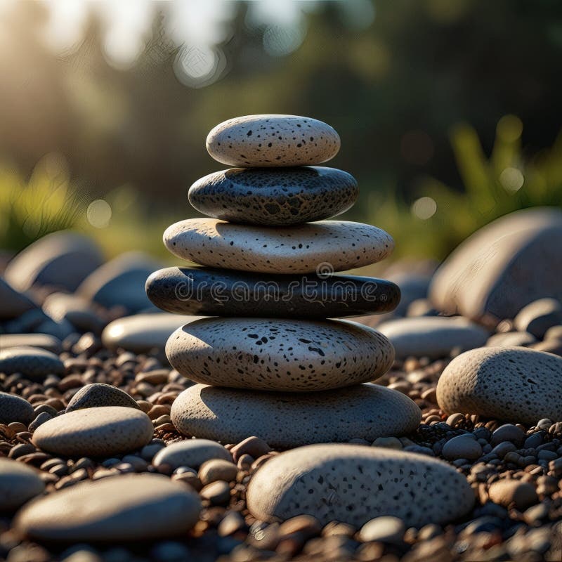 A Perfectly Balanced Stack of Smooth Stones, Harmonious and Peaceful ...