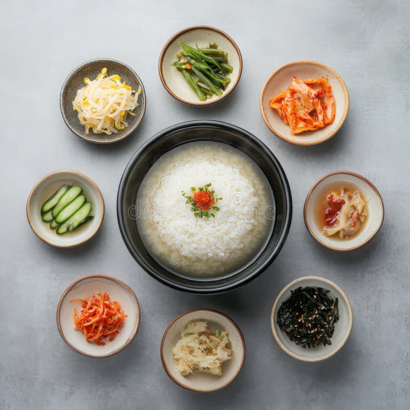 A Perfectly Centered Bowl of Steaming Rice.the Background is a Soft ...