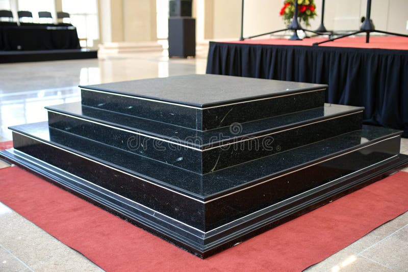 Perfectly Chiseled Black Rock Platform Podium Stock Illustration ...
